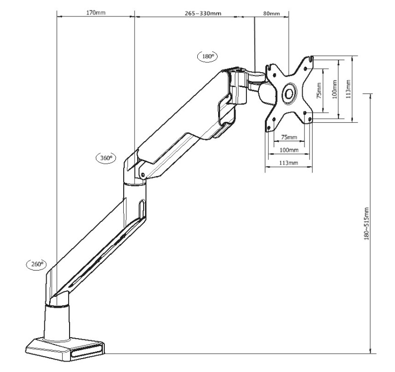 LCD Monitor Single Arm - Mayan Ecolution